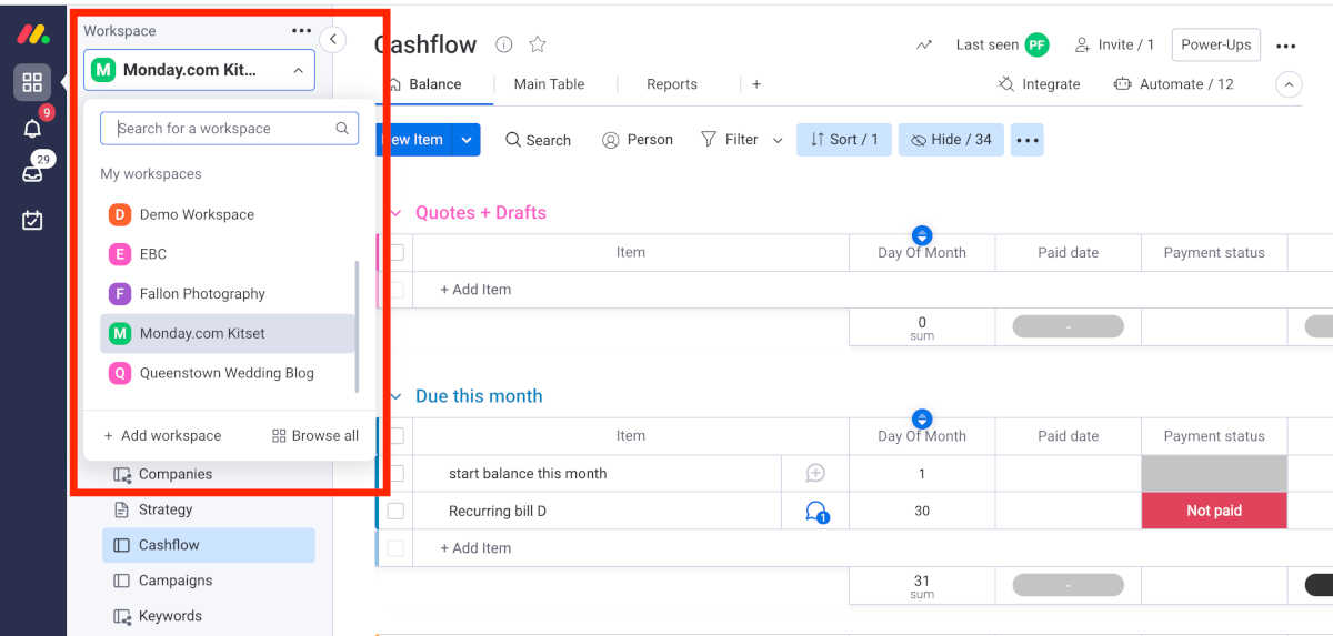 Monday Board vs Dashboard - the differences. BotSquad.